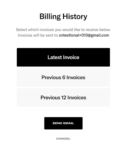 Membership Receipts (Invoices)