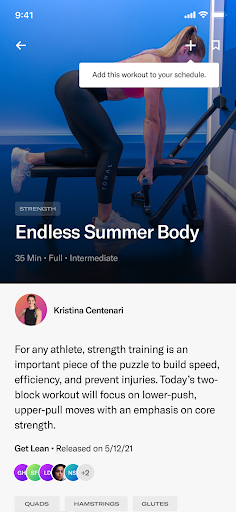 Schedule Your Workout Routine on the Tonal App